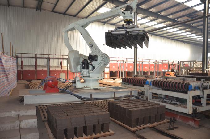 Auto Hollow Clay Brick Production Line Robot Block Stacking Machine
