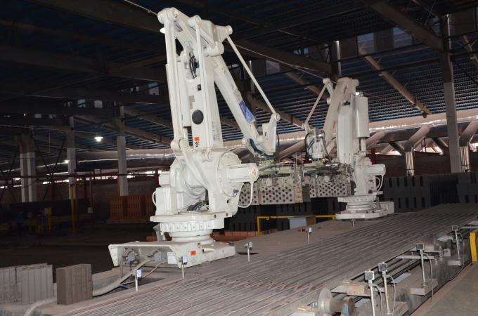Auto Hollow Clay Brick Production Line Robot Block Stacking Machine
